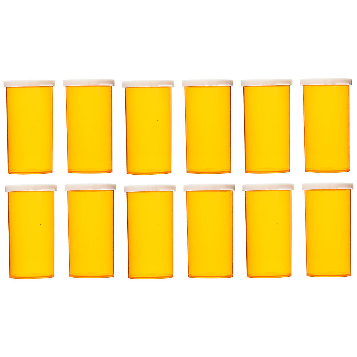 Plastic Vials with Child-Resistant Caps, 40 Dram - 12 Per Bag