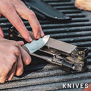 Work Sharp Guided Sharpening System, Diamond and Ceramic Dry Stone Knife Sharpener for axes, garden tools, knives, without water or oil Black
