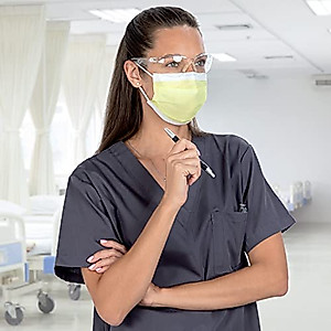 HALYARD FLUIDSHIELD 1 Disposable Procedure Mask w/SO Soft Lining and SO Soft Earloops, Yellow, 25867 (Box of 50)