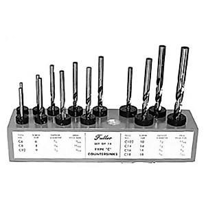 W.L. Fuller 10390006 No. 6 Countersink / Taper Drill Bit Set for #5 to #9 Screws