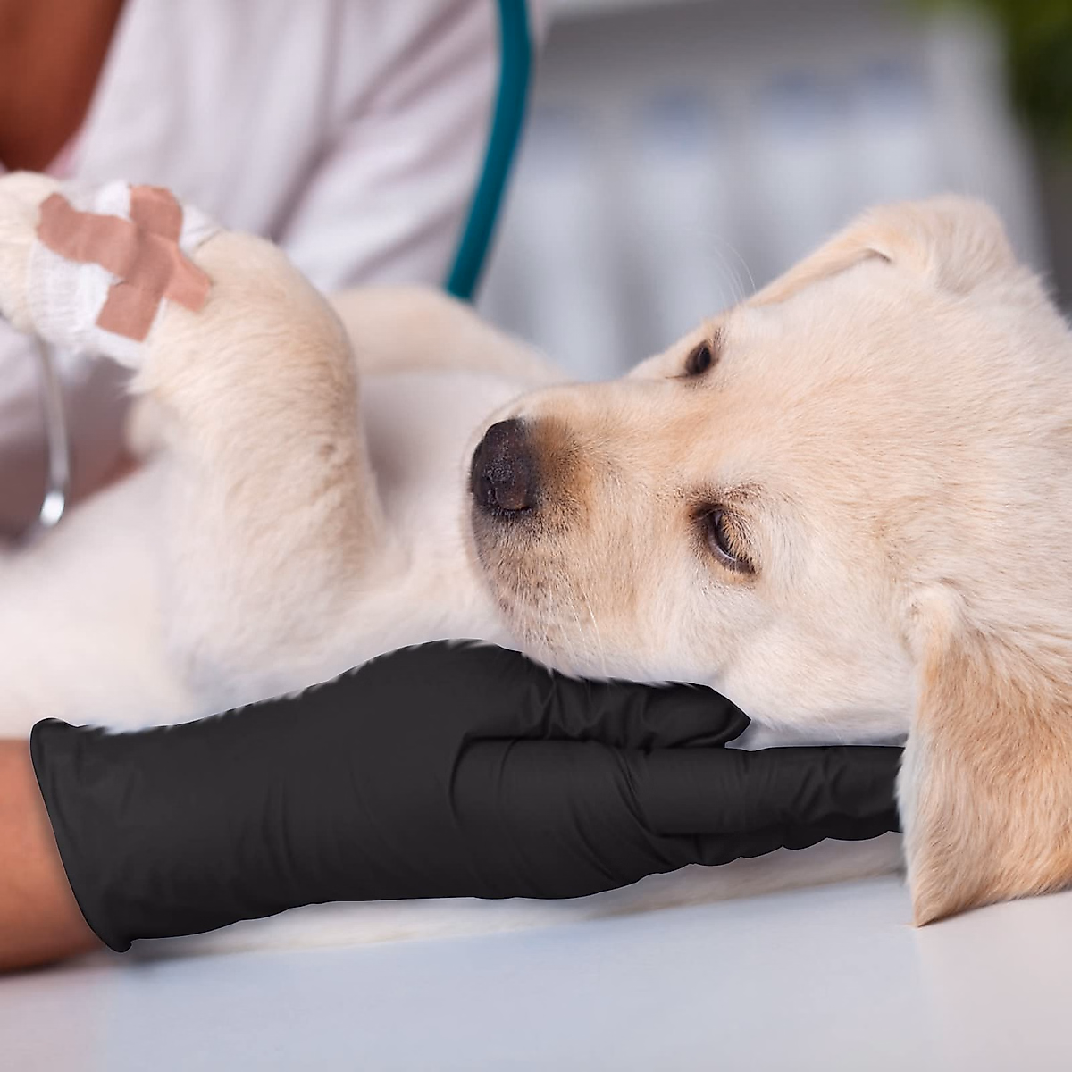 GMG SINCE1988 Nitrile Exam Gloves, Black Disposable Gloves,Nitrile Gloves Large 100,4 mil No Latex Gloves