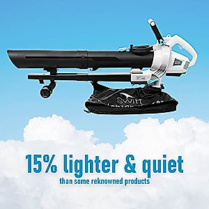 3 in 1 Cordless Leaf Blower Vacuum and Mulcher, 40V Handheld Battery Garden Blower/Vacuum and Shredder with 12L Collection Bag, Wheeled, 35:1 Shredding Ratio, Battery & Charger Included