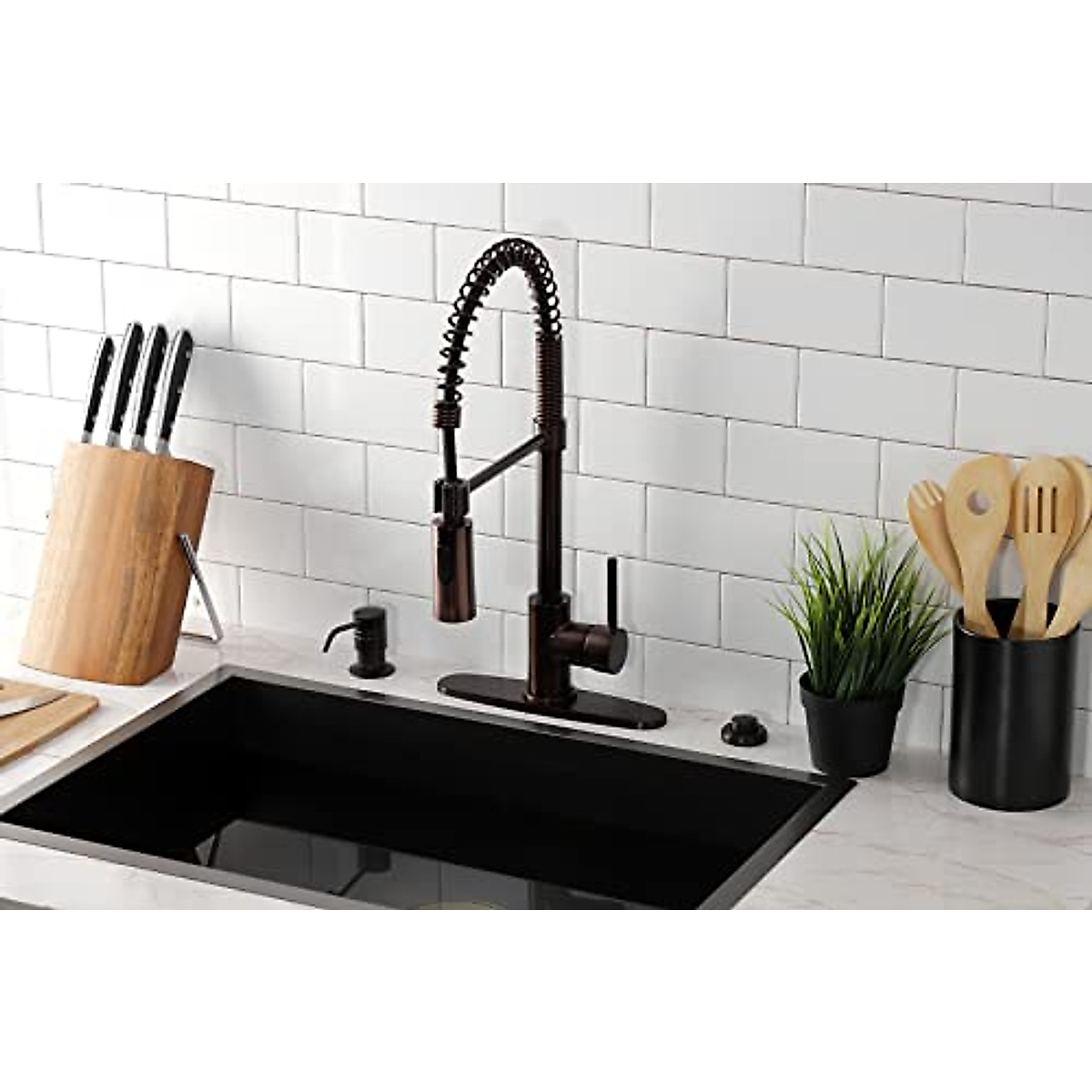 Kingston Brass LS8775DL Concord Pre-Rinse Kitchen Faucet, 8" in Spout Reach, Oil Rubbed Bronze
