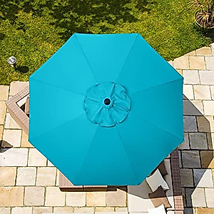 ABCCANOPY 9ft Outdoor Umbrella Replacement Top Suit 8 Ribs (Turquoise)