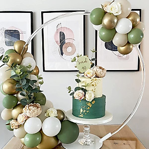 60 Pcs White Sage Green Balloons Latex Balloons with Artificial Eucalyptus Leaves Confetti Balloons for Birthday Baby Bridal Shower Wedding Party Decoration