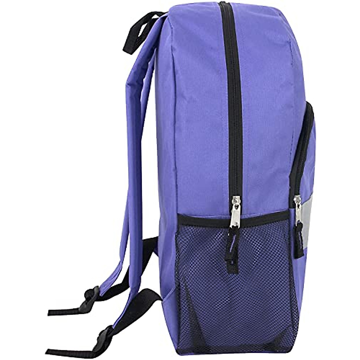 Trail maker Bulk Kids Reflective Backpack Wholesale 24 Pack Backpacks for School with Side Pockets, Padded