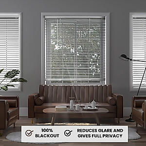 CHICOLOGY Blinds for Windows, Mini Blinds, Window Blinds, Door Blinds, Blinds & Shades, Camper Blinds, Mini Blinds for Windows, Horizontal Window Blinds, Midnight White (Blackout), 30" W X 72" H