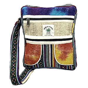 Tie Dye Himalaya Hemp Hobo Tablet crossbody bag Hippie Bag Festival Bag Travel Bag 100% Himalaya Hemp|100 VEGAN| FAIR TRADE | Handmade with Love.
