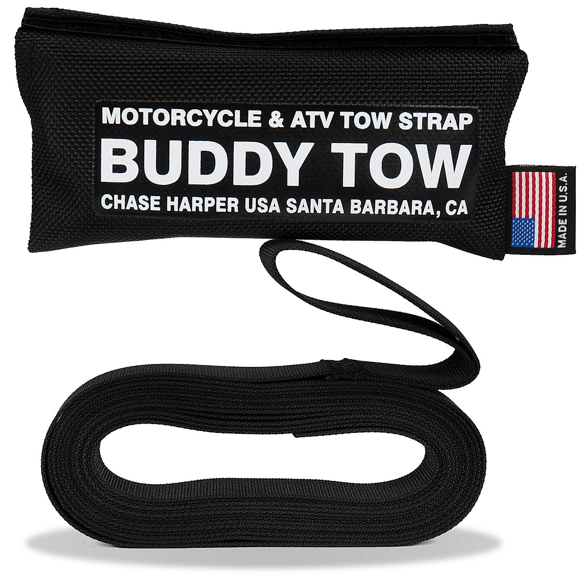 Chase Harper USA 9100 - Buddy Tow - Tough Military spec Nylon Webbing (1785 lb. Test) 12' x 1" - Black
