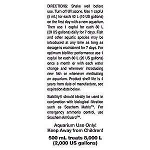 Seachem Stability Fish Tank Stabilizer - For Freshwater and Marine Aquariums, 16.9 Fl Oz (Pack of 1)