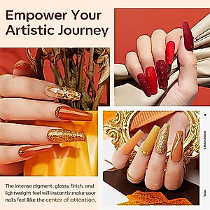 modelones Acrylic Powder Set - 12 Colors Fall Winter Acrylic Powder for Nails Set Professional Colored Acrylic Nail Powder Glitter Red Gold Orange Acrylic Polymer Powder Halloween Thanksgiving Gifts