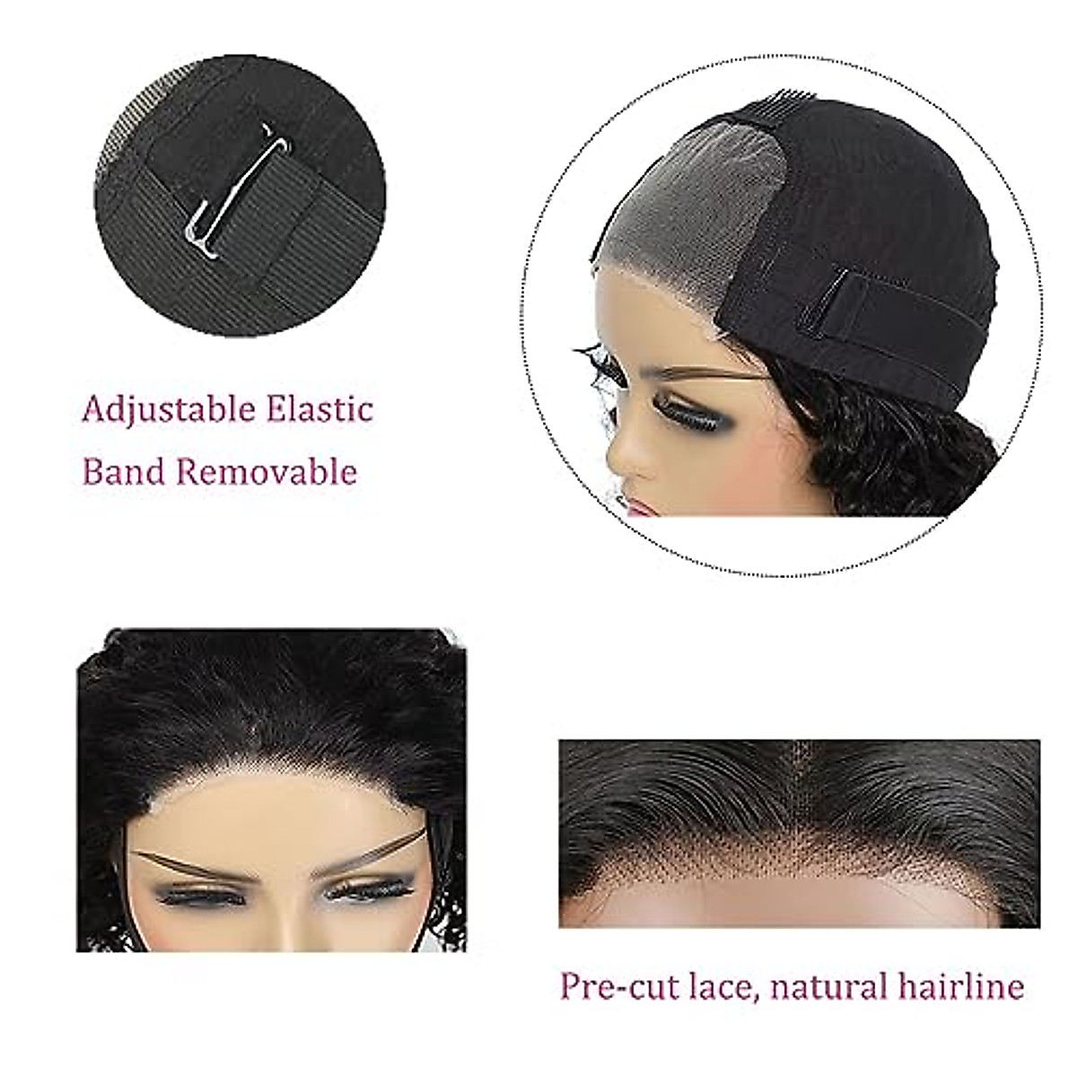 Ahaisy Glueless Bob Wig Human Hair Pre Plucked Wear and Go Wigs Pre Cut Lace Body Wave Short Bob Lace Front Wigs for Black Women Upgraded No Glue 4x4 Lace Closure Wigs (12 Inch)