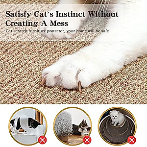 PurrNbark Cat Scratcher for Indoor Cats 23.6 x 15.7 Inch Natural Sisal Cat Scratch Pad Thickened Cat Scratch Mat Durable Scratching Board No Mess