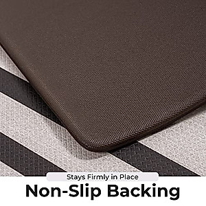 FRESHMINT Farmhouse Stripe Anti-Fatigue Kitchen Mat Set of 2, Cushioned Foam Kitchen Mats for Floor, Waterproof Non Slip Comfort Mat, Modern Kitchen Rug for Kitchen Decor, Sink, Laundry, Office