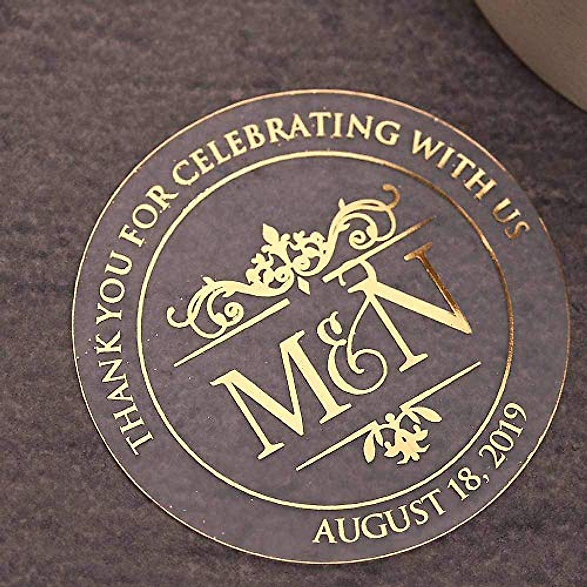 Gold Wedding Stickers, Semi Transparent Labels, Rose Gold Favor Stickers, Personalized Stickers, Foil Envelope Seals, Wedding Labels