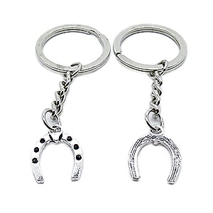 10 Pieces Keychain Keyring Door Car Key Chain Ring Tag Charms Supplies RA3Y7S Horseshoe Horse Hoof