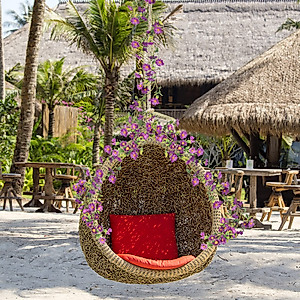 HO2NLE Silk Flower Garland Artificial Sunflower Garland Daisy Flowers Fake Hanging Vines Spring Daisy Garland for Mantle Wall Home Party Wedding Indoor Outdoor Decor Purple