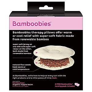 Bamboobies Women’s Soothing Nursing Pillows, Natural, Heating Pad or Cold Compress for Breastfeeding, Made in the USA