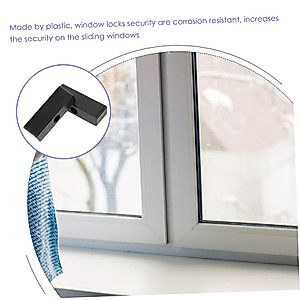 DOITOOL 40 pcs Windows Stoppers Inside Sash Office Sliding Stopper Security Bars Bar for Proof Door Adjustable Childproof Lock Keyless Window Locks Safety Home Black