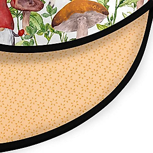 Mushrooms Gnomes Fanmily Round Area Rug, Non Slip Indoor Throw Area Rug, Washable Circle Carpet Floor Mat for Living Room,Door Mat Entryway,Bedroom,Sofa,3 Ft