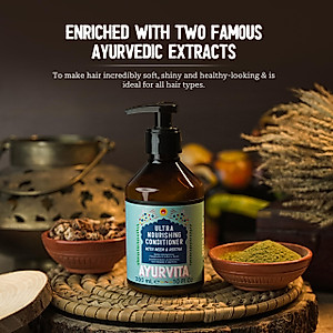 AyurVita Conditioner – Natural Nourishing Dandruff Conditioner – Hair Care with Neem & Reetha – Ayurvedic Daily Hydrating Conditioner - Moisturizing Cleansing Conditioner –For Women & Men - 10 fl oz