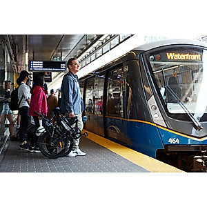 GoPower™ GoCity Electric Bike | Adult Folding Bike, Weighs Only 46lbs | 50+ Mile Range w/ 5 Pedal-Assist Levels | 20mph Top Speed - Removable Battery | Class 1 and 2 eBike