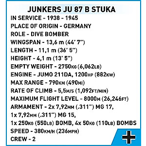 COBI Toys Historical Collection War War II Junkers Ju 87 B Knock Plane