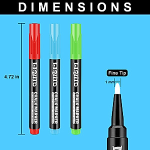 KAMUMU Liquid Chalk Markers Fine Tip Chalkboard Markers Chalk Pen for Blackboard First Day of School Board - 14 Pack
