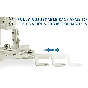 Mount-It! Ceiling Projector Mount | Full Motion and Height Adjustable from 14.5 - 21.5 Inches | Universal Bracket Fits Epson, Optoma, Benq, and Viewsonic Projectors | 30 Lbs Capacity (Medium)