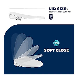 Niagara Hydrotech Electric Bidet Seat – Elongated Bidet Toilet Seat with Adjustable Water Temperature, Heated Seat, Adjustable Nozzle Position, Front & Rear Wash, Warm Air Dryer, Nightlight, Remote