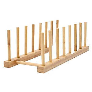 KazUp Simple Wooden Kitchen Bowl Rack Plate Dish Pot lid Rack Household Storage Rack