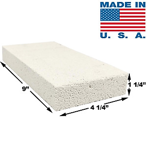 Lynn Manufacturing Insulating Fire Brick, Heat Insulation Block, Low Thermal Conductivity, 1.25" x 4.5" x 9" Split, Single Pack, 2300-F Rated, for Kilns, Forges, Furnaces, Soldering, 3143P