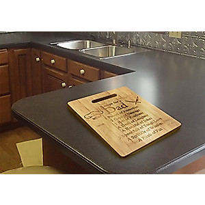 Recipe for a Dad Cute Funny Laser Engraved Bamboo Cutting Board - Wedding, Housewarming, Anniversary, Birthday, Father's Day, Gift For Him, For Her, For Boys, For Girls, For Husband, For Them