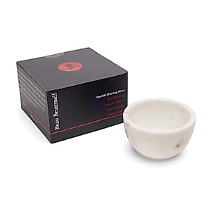 Beau Brummell The Original Marble Shaving Soap Bowl Handmade from 100% Natural Marble with Interior Grooves for Maximum Lather | Heat Retaining Stone Provides a Luxurious Hot Shave Experience