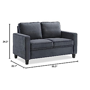 LifeStyle Solutions Garren Sofa Love Seats, Charcoal