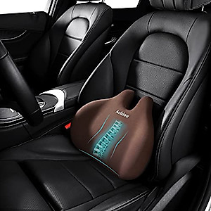 Achiou Lumbar Support Pillow for Office Chair, Back Support Pillow for Back Pain Relief, Car Seat Computer Gaming Chair Pad, Memory Foam Back Cushion, Improve Posture Cushion