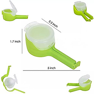 FlipHives Kitchen Tools Gadgets for Food Bags Sealer Clips with Spout for Easy to Pour and Clamp Tight to Stay Fresh of Your Chips Cereal Pet Dog Cat Food and More in Multicolour of 4 Pieces Per Set