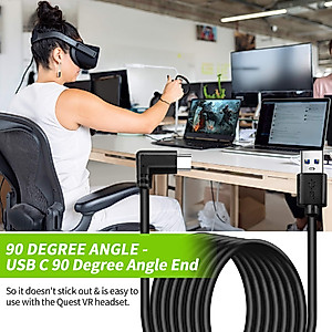 Herfair 10FT USB C VR Link Cable for Oculus Quest/Quest 2,High Speed Data Transfer Function Extender for Oculus Quest VR Headset and Gaming PC Fast Charging Cable Compatible for USB C Charger (3M)