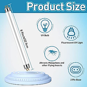 Kittmip 2Pack 32050 6Watt UV Replacement Bulbs, F6T5/BL Fluorescent Tube G5 Base Mosquito & Flying Insect Trap Bug Zapper Light Bulb Compatible with DT2000XL DT2000XLP