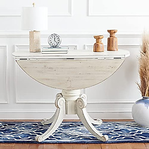 Safavieh Home Forest Traditional Antique White Drop Leaf Dining Table