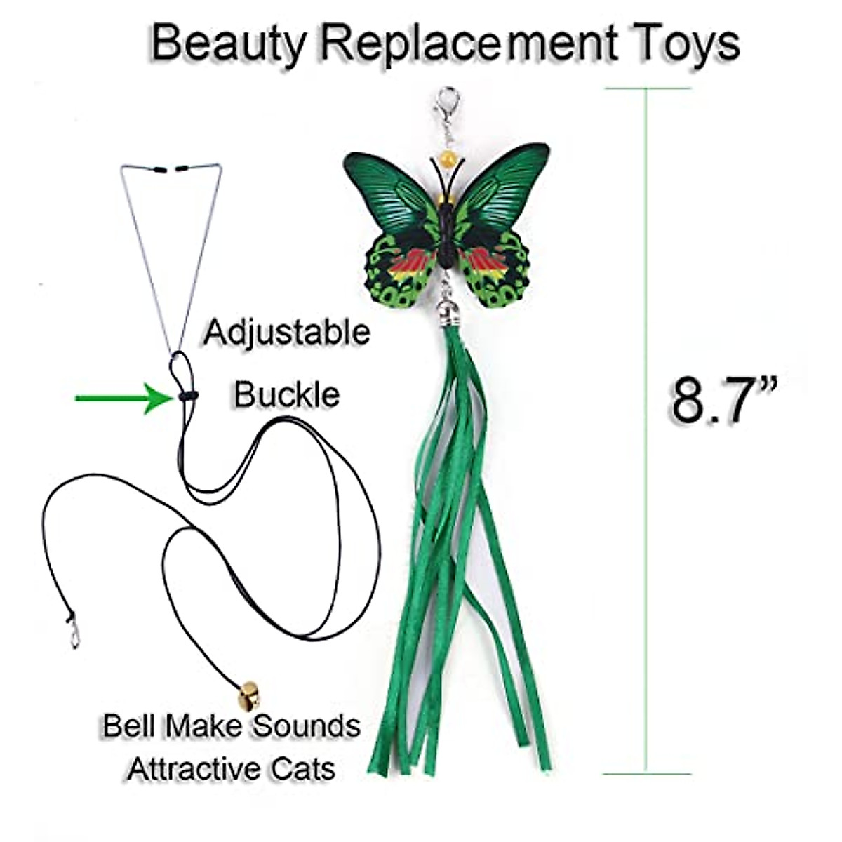 Alibuy Interactive Cat Toys,Hanging Cat Toy Kits 10Pcs Cat Feather Toys Hanging Door Retractable Ropes,Upgraded Mouse Toys Set Kitten Play Teaser for Cat Jump Exercise (10Pcs)