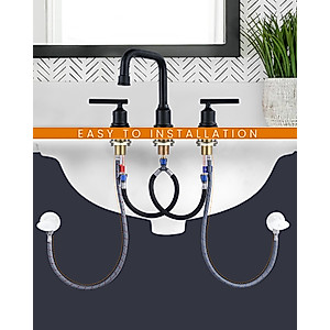 Faucet Supply Lines: WOWOW 40" Bathroom Sink Faucet Hose, Braided Nylon cUPC Supply Lines 3/8" Female Compression Thread × M8 Male Connector,Stainless Steel Braided Supply Line(1 Pair)