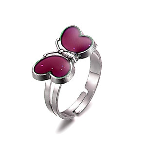 LH1028 12pcsChristmas present Mixed Mood rings classic temperature change color mood ring lovers (Adjustable Size)