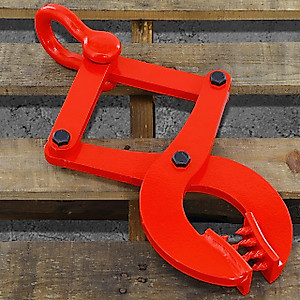 Single Scissor Heavy Duty Pallet Puller, Solid Steel, 2000 lbs Capacity, 5 Inch Opening and 1-1/2" Height Jaw Clamp Grabber Hook Puller Tool for Forklift Chain - by Rampro