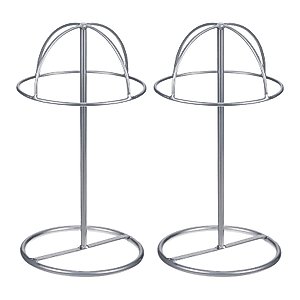 uxcell Metal Hat Display Stand 2 Pack Tabletop Hat and Wig Rack Holder Freestanding for Baseball Cap, Fedora Hat, Cowboy Hat - Silver, 12 Inch