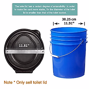Sailortenx Bucket Toilet Seat with lid,5 Gallon Luggable Loo Bucket Toilet Seat-Portable Toilet Seat for Camping Toilet Bucket Outdoor Boating for Bucket Toilet Lid