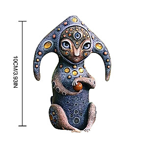 Taktom Handmake Creatures from A Fantasy World Artwork Decoration, Cute Figurine Perfect Resin Ornament Garden Statue for Home Garden Lawn Yard (Lunar Dreamer) (A)