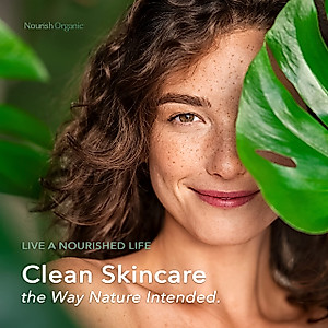 Nourish Organic Moisturizing Face Cleanser for All Skin Types, Watercress + Cucumber Face Wash, Fragrance-Free (6 Oz) + Washable Cotton Round