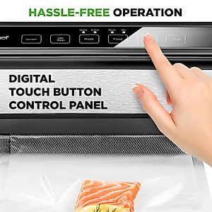 NutriChef Vacuum Sealer | Automatic Vacuum Air Sealing System For Food Preservation w/ Starter Kit | Compact Design | Lab Tested | Dry & Moist Food Modes | Led Indicator Lights