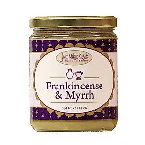 Frankincense & Myrrh Scented Blended Soy Candle, Hand Poured in The USA by Just Makes Scents (12 oz)